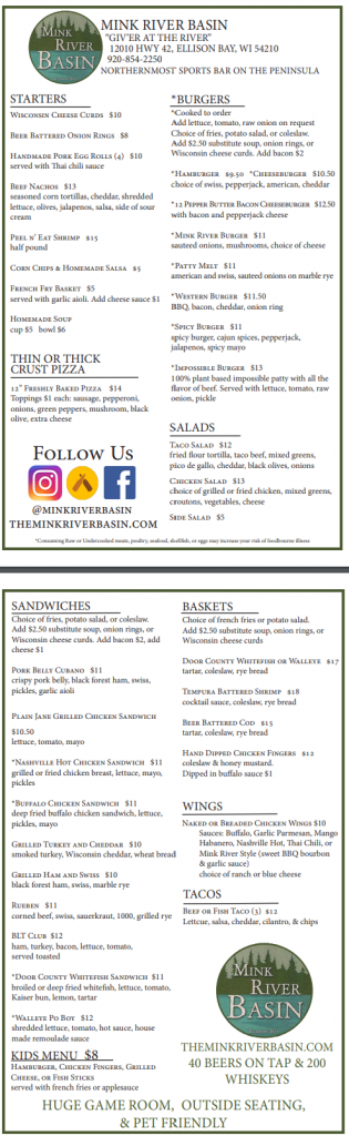 Menu | The Mink River Basin